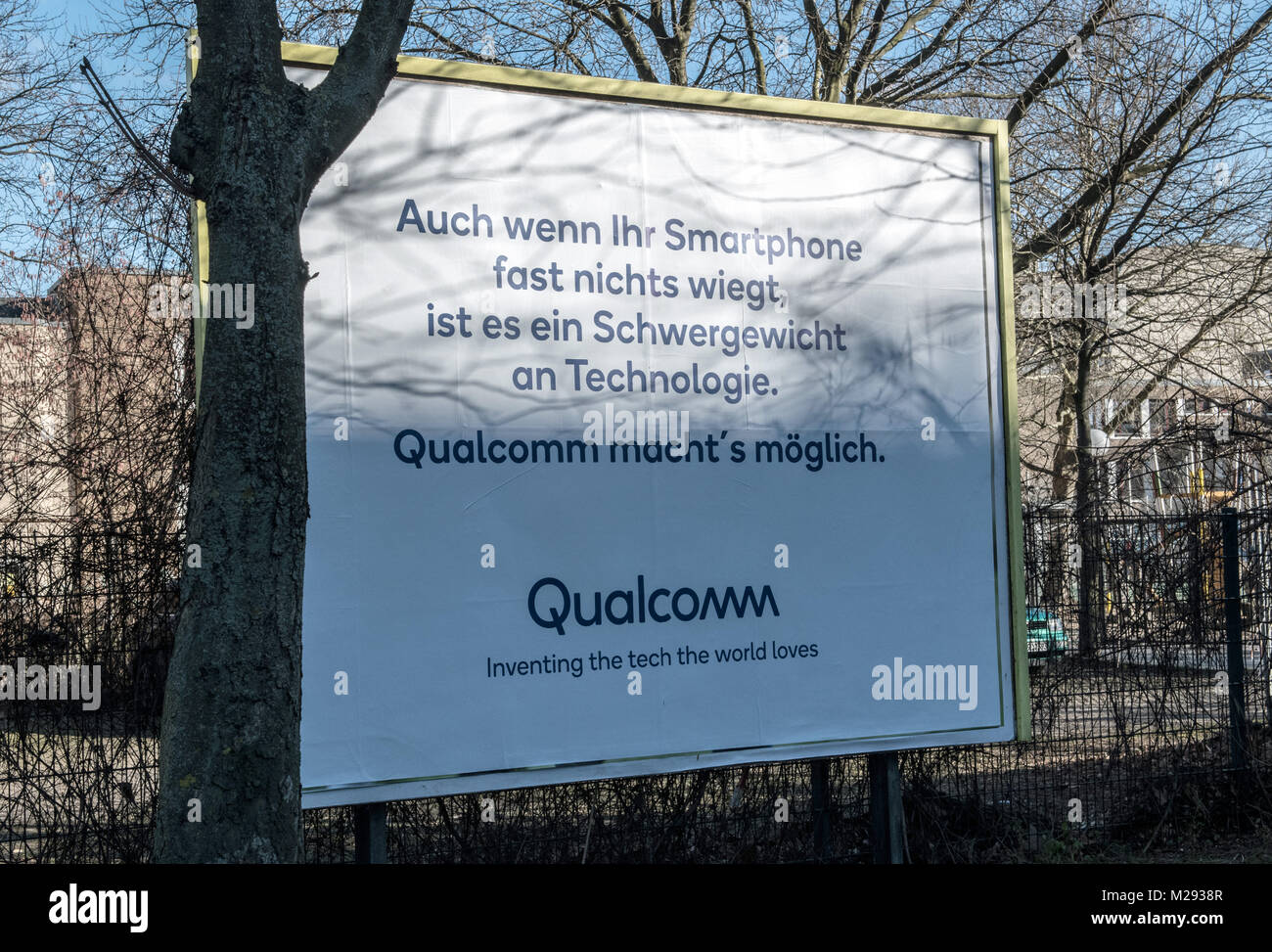 Berlin, Germany. 06th Feb, 2018. An advertising poster of the chip ...
