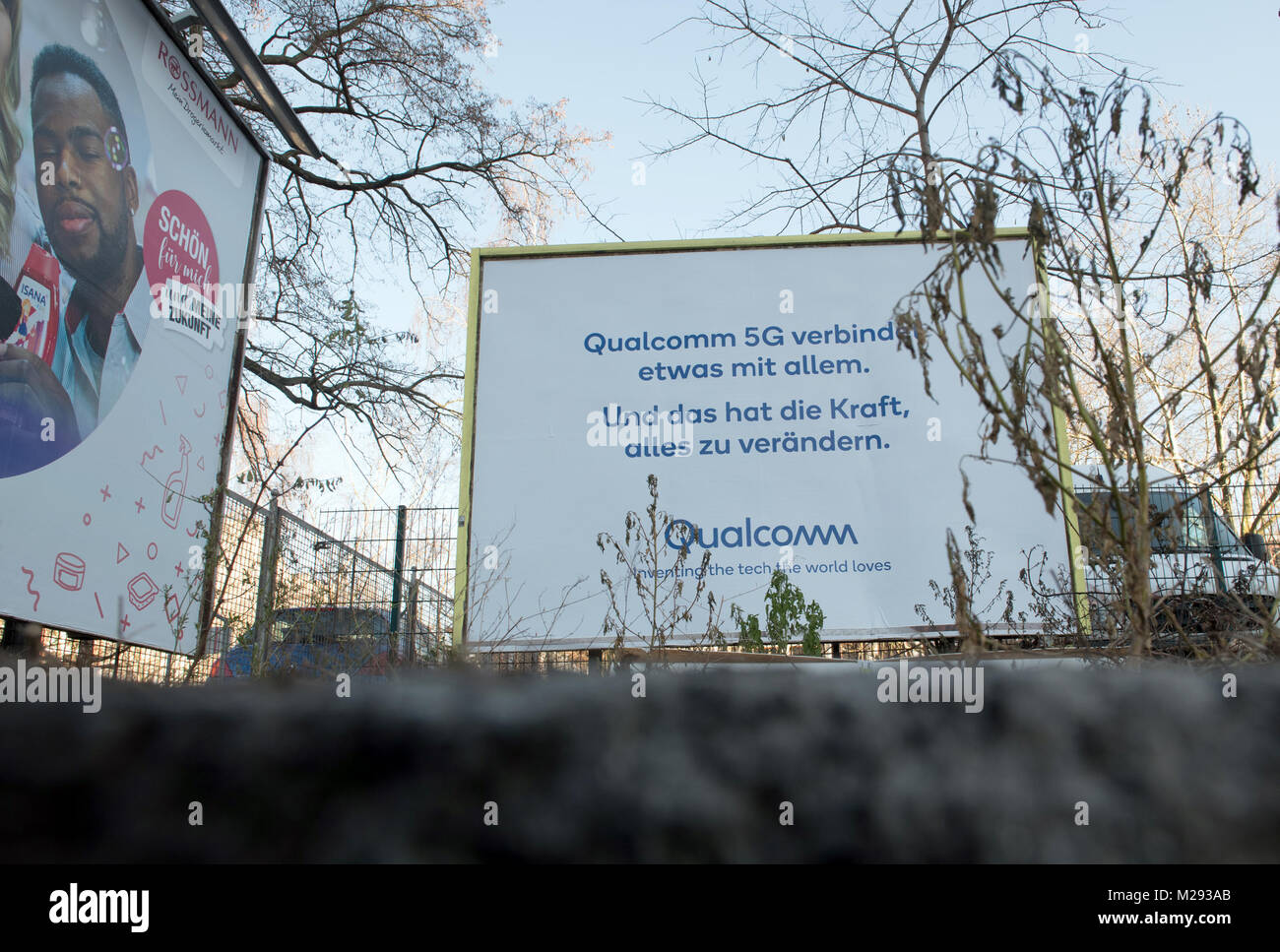 Berlin, Germany. 06th Feb, 2018. An advertising poster of the chip ...