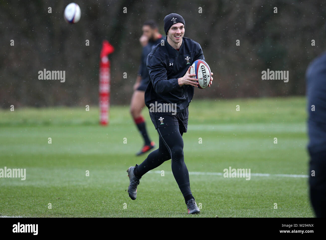 Hensol, UK. 6th February, 2018. Wales rugby player George North in ...