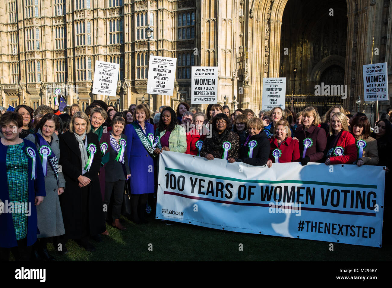 London, UK. 6th Feb, 2018. Female Labour MPs celebrate the centenary of ...