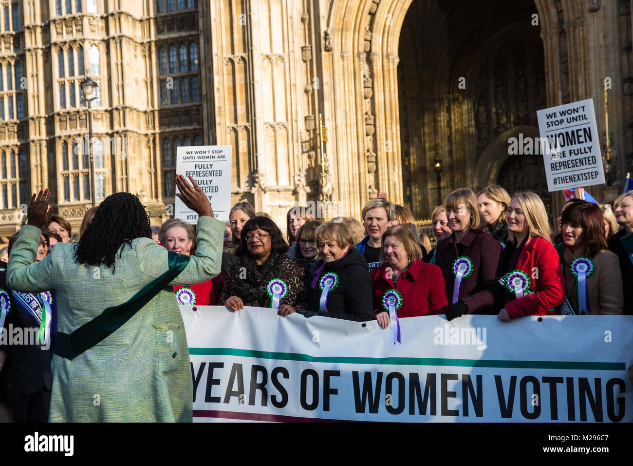 London, UK. 6th Feb, 2018. Female Labour MPs celebrate the centenary of ...