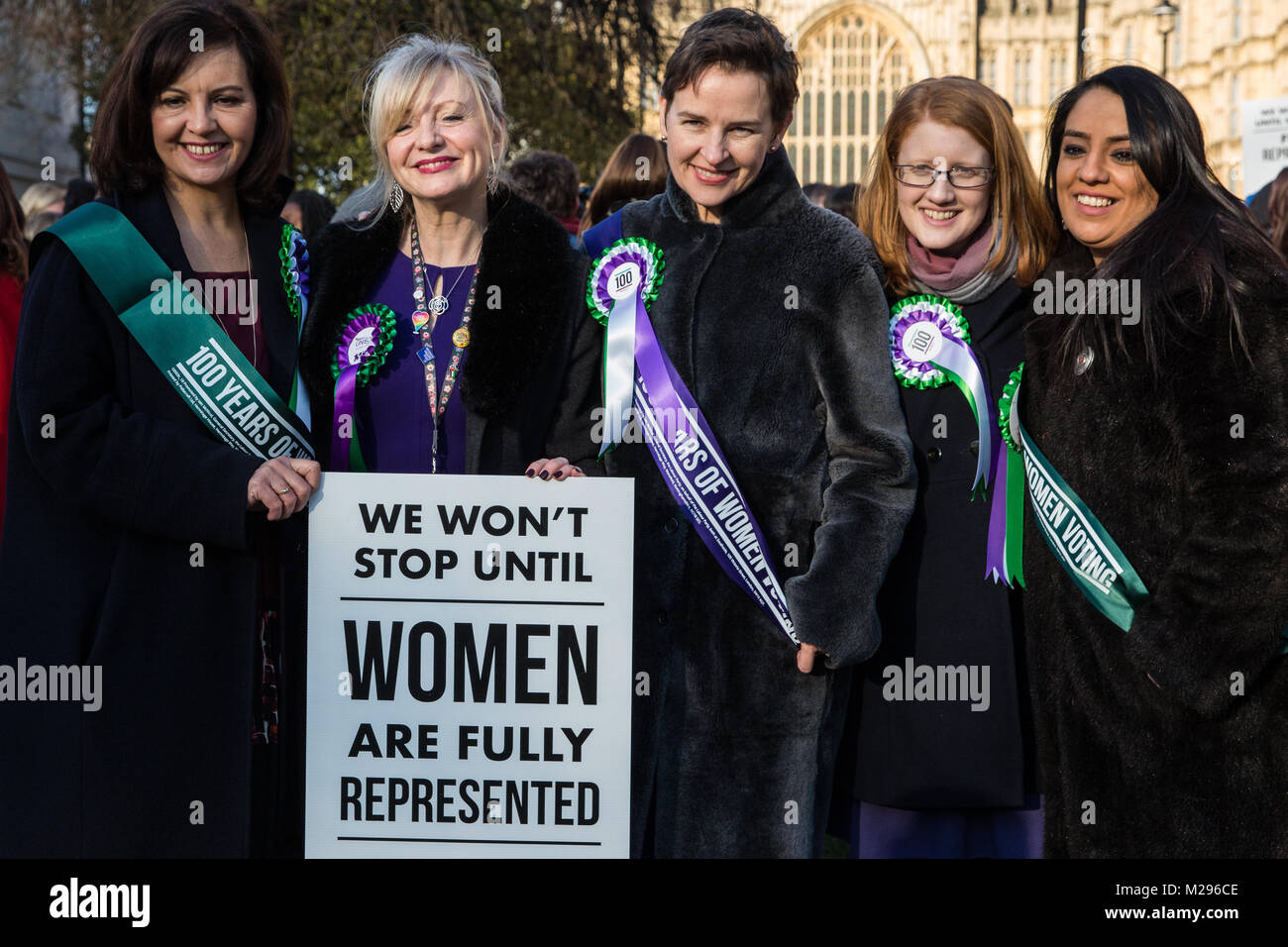 London, UK. 6th Feb, 2018. Caroline Flint MP, Tracy Brabin MP, Mary ...