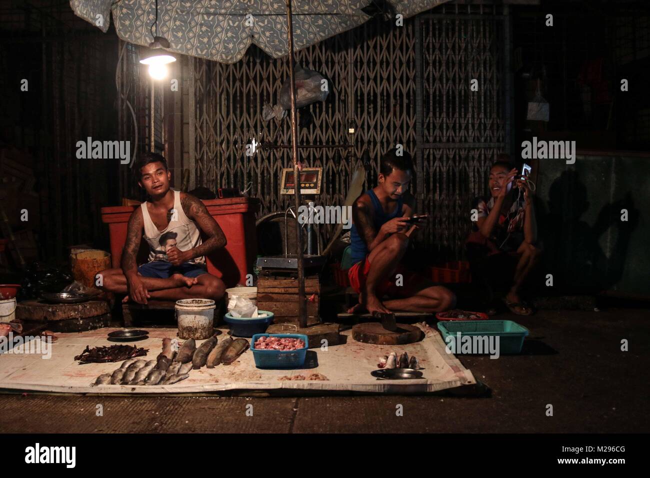 Yangon, Myanmar. 12th Mar, 2017. Goods being sold at a night market in ...