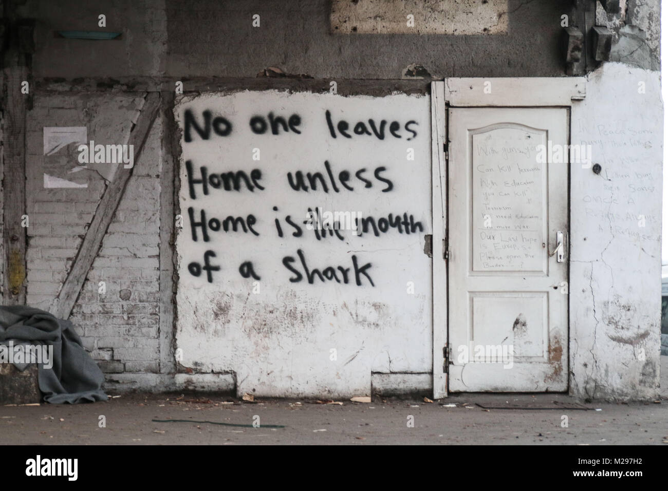 Homeless shelter graffiti wall hi-res stock photography and images - Alamy