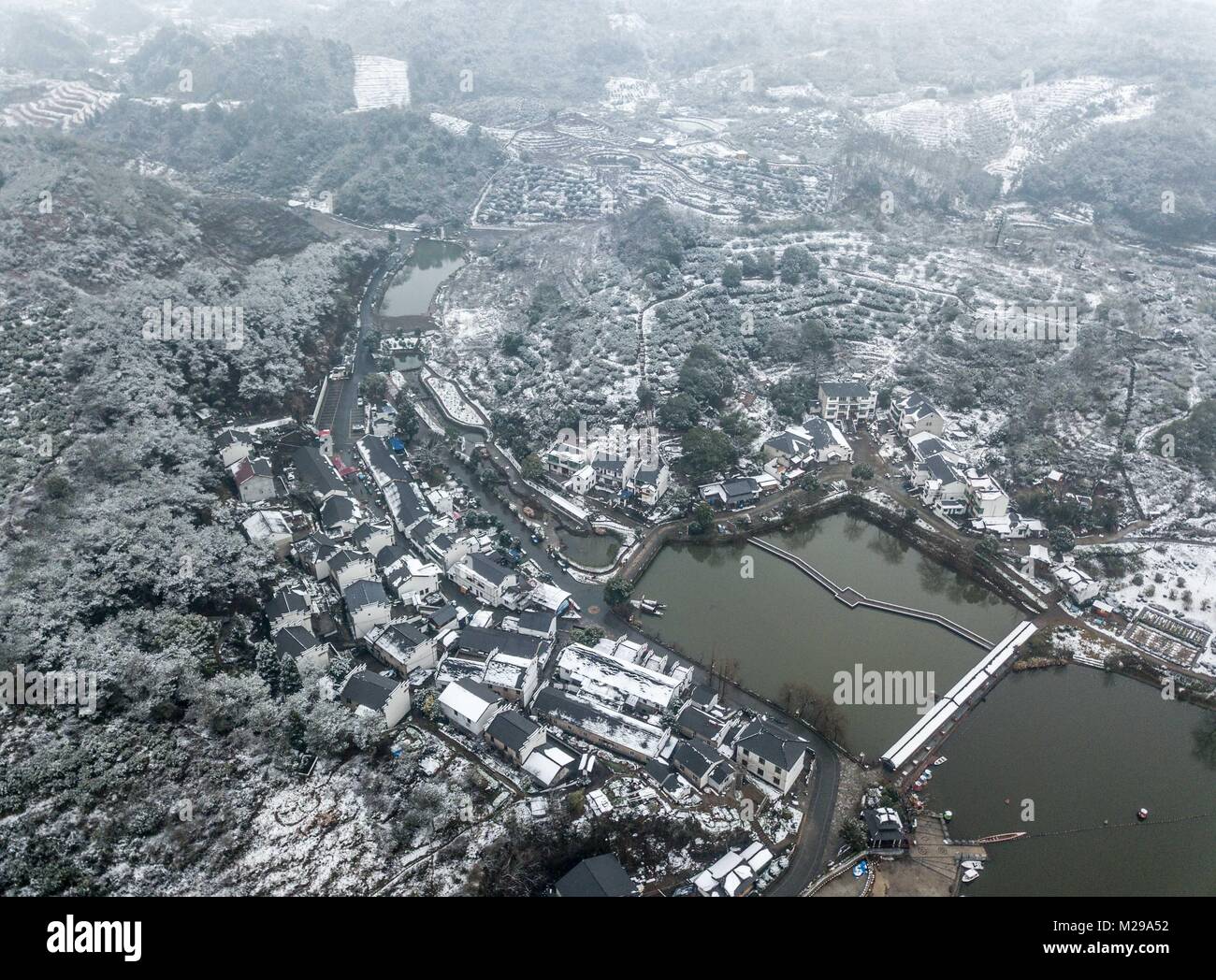 Jiande. 31st Jan, 2018. Aerial photo taken on Jan. 31, 2018 shows the ...