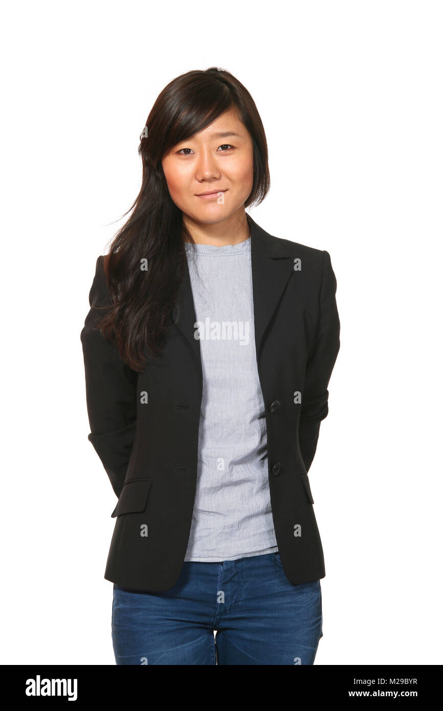 eastern woman portrait over white background Stock Photo - Alamy