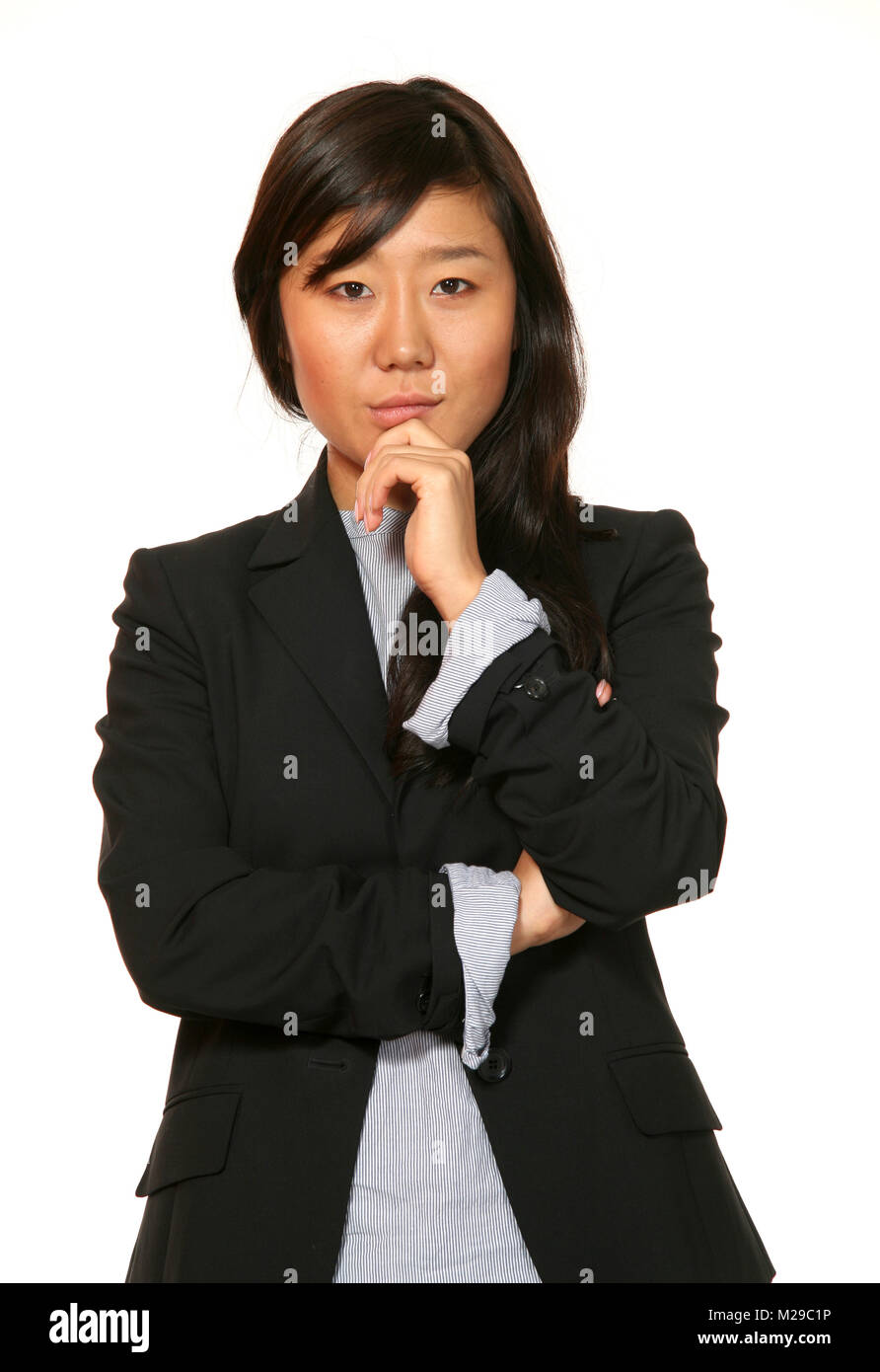 eastern woman portrait over white background Stock Photo - Alamy