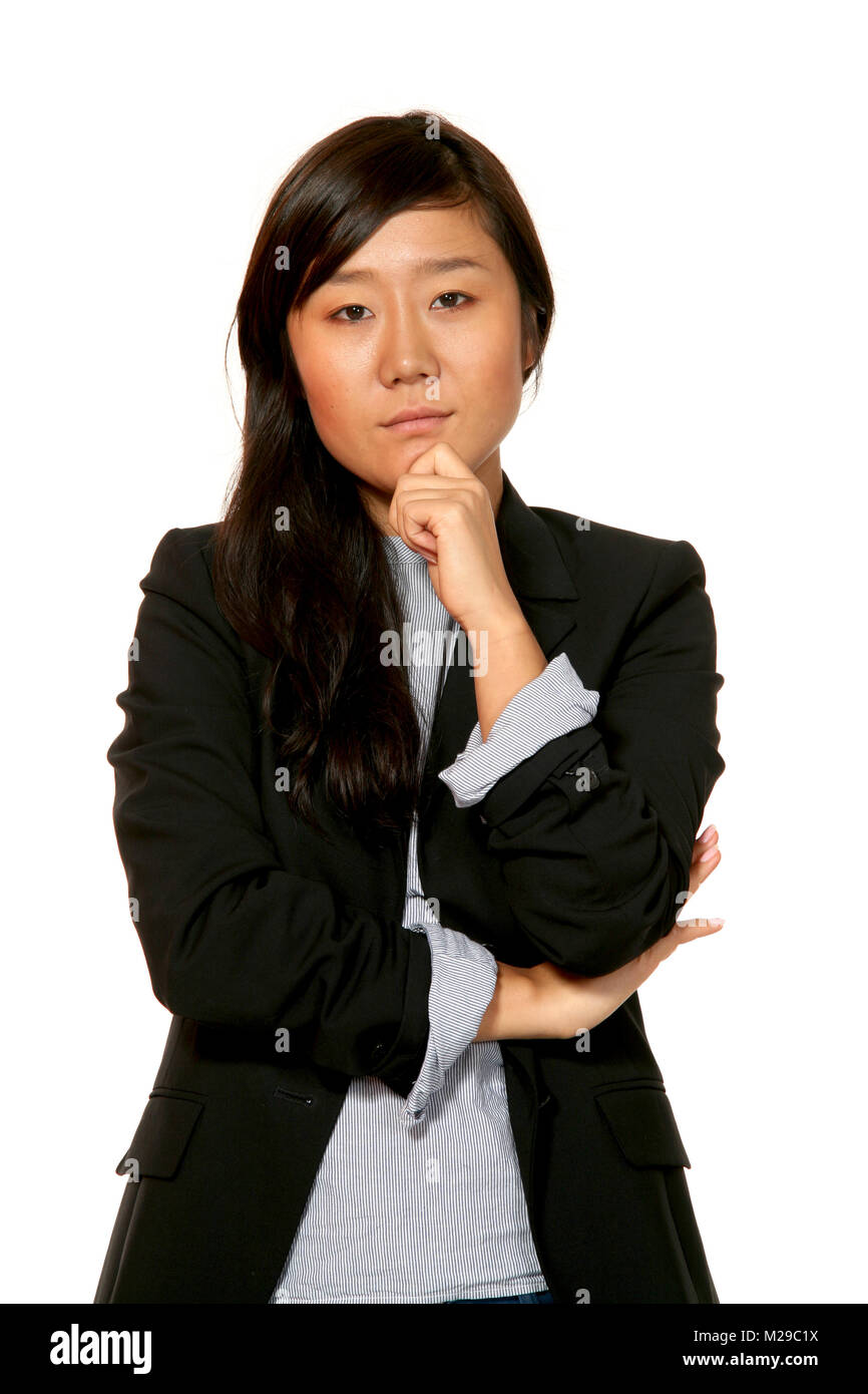 eastern woman portrait over white background Stock Photo - Alamy