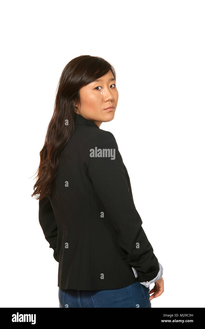 eastern woman portrait over white background Stock Photo - Alamy