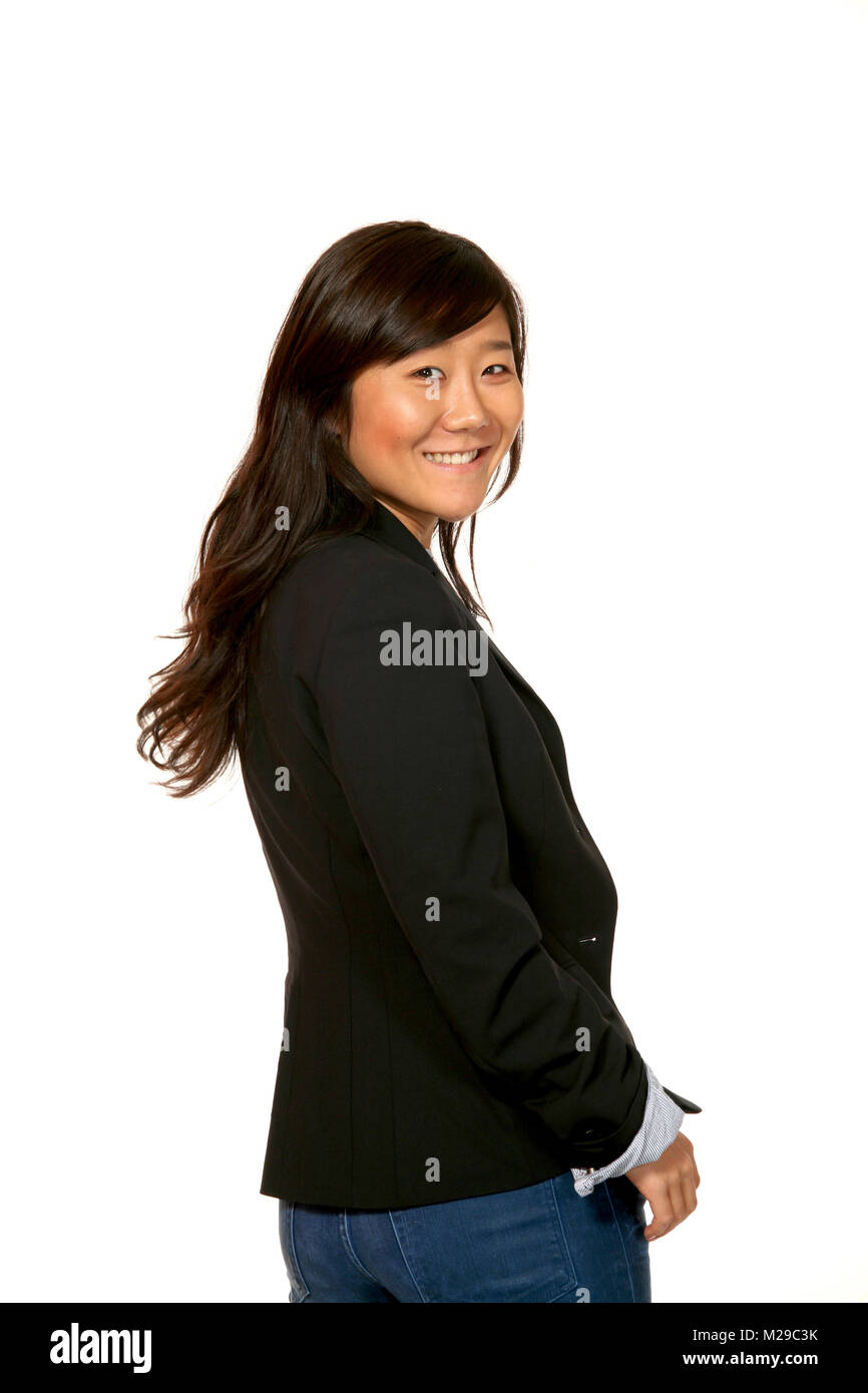 eastern woman portrait over white background Stock Photo - Alamy