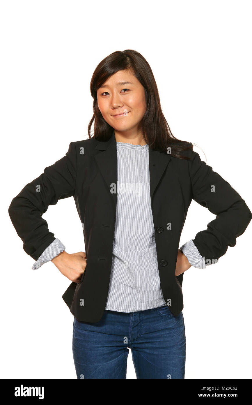 eastern woman portrait over white background Stock Photo - Alamy