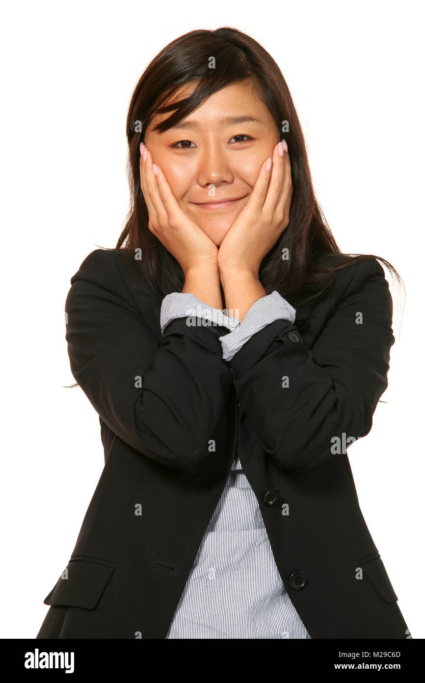 eastern woman portrait over white background Stock Photo - Alamy