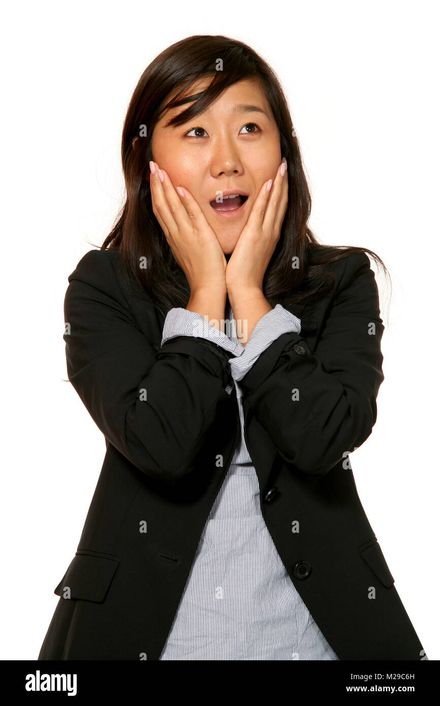 eastern woman portrait over white background Stock Photo - Alamy