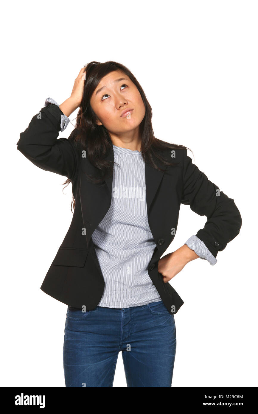 eastern woman portrait over white background Stock Photo - Alamy