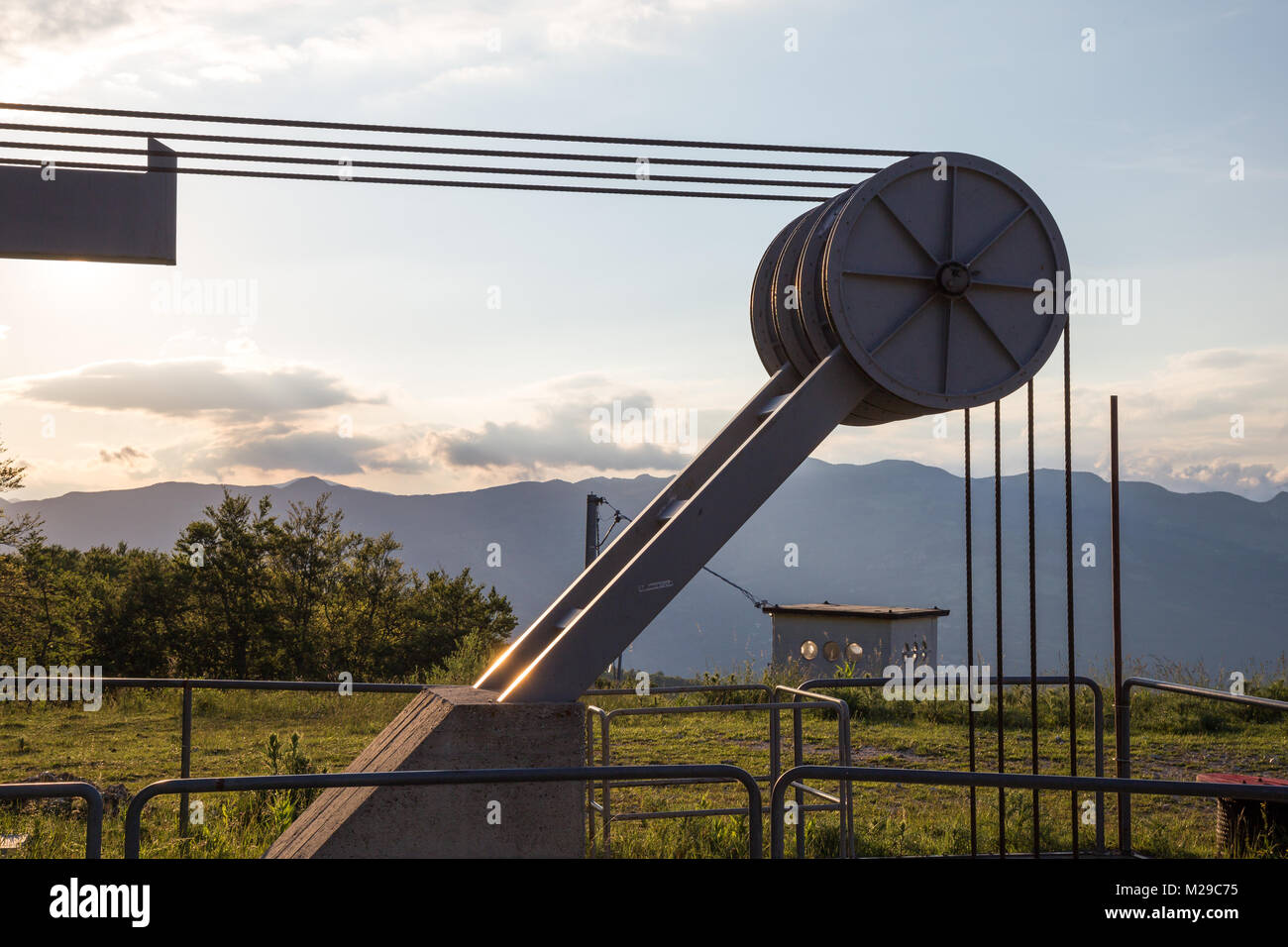 Capracotta, Molise, Italy 26 June 2017. Details of Capracotta Ski Cable ...