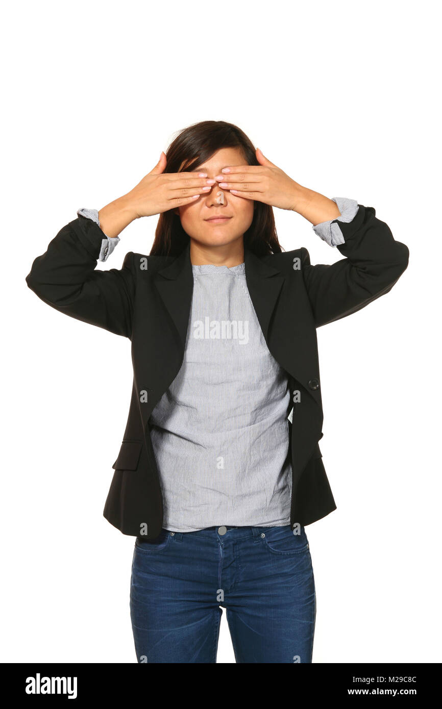 eastern woman portrait over white background Stock Photo - Alamy