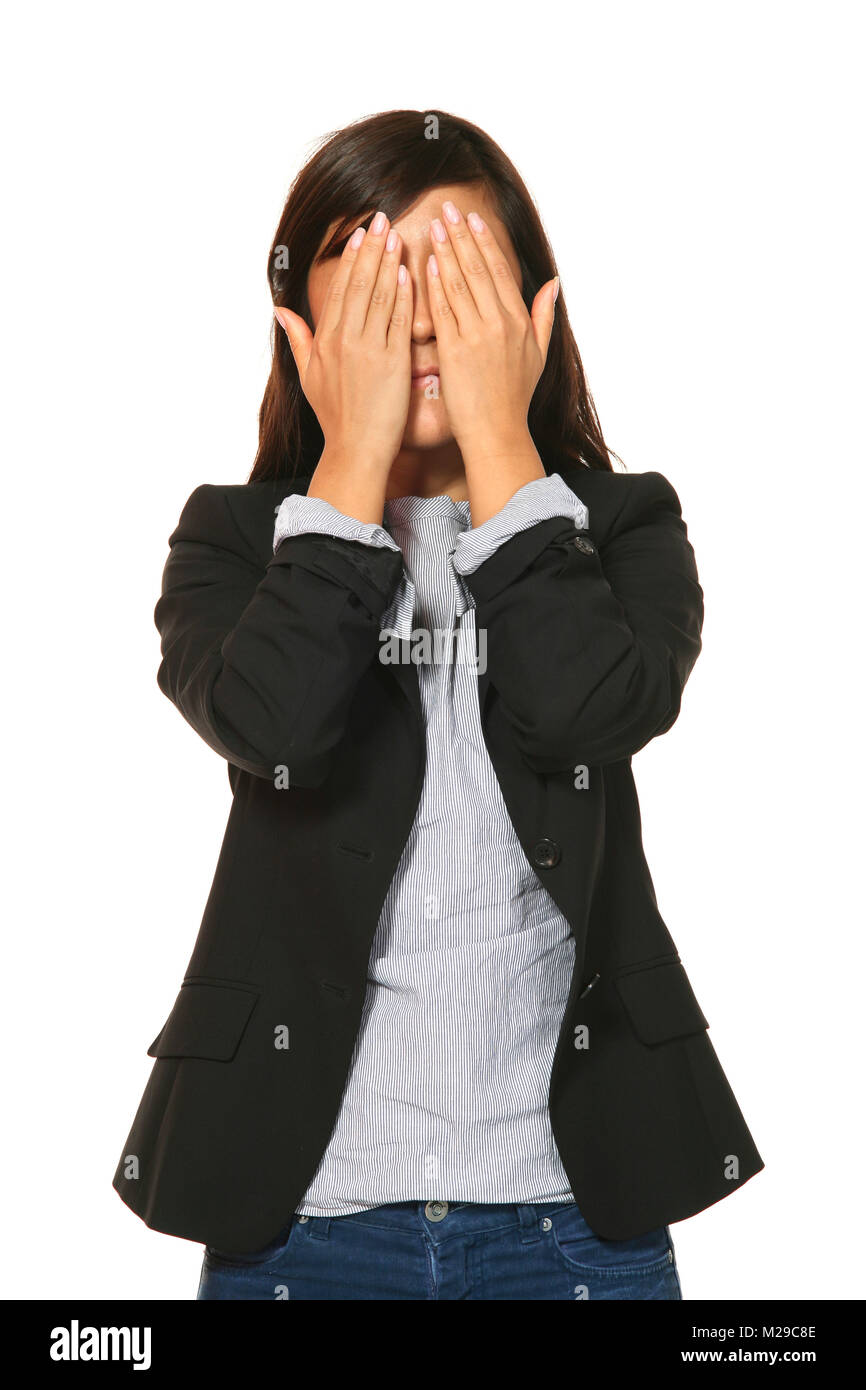 eastern woman portrait over white background Stock Photo - Alamy