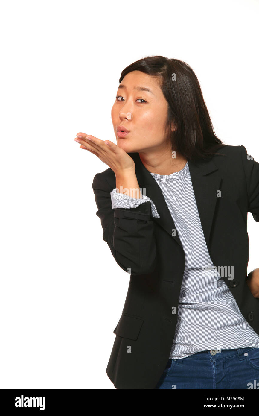 eastern woman portrait over white background Stock Photo - Alamy