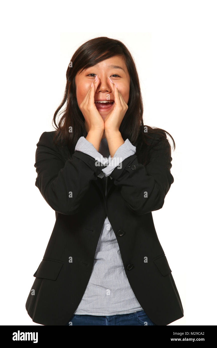 eastern woman portrait over white background Stock Photo - Alamy