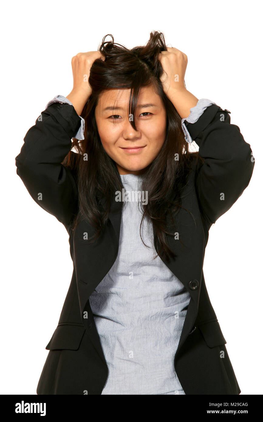 eastern woman portrait over white background Stock Photo - Alamy
