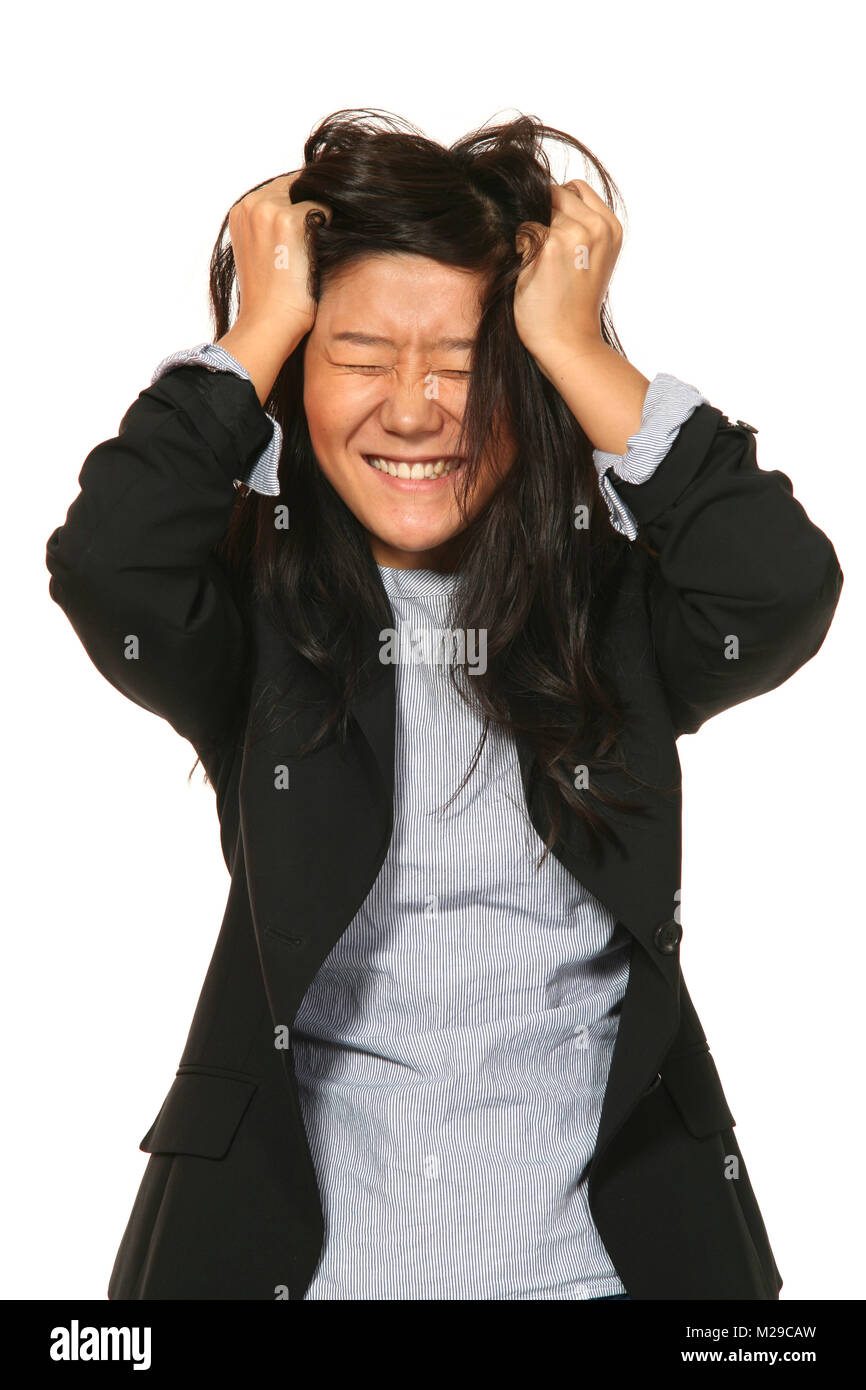 eastern woman portrait over white background Stock Photo - Alamy