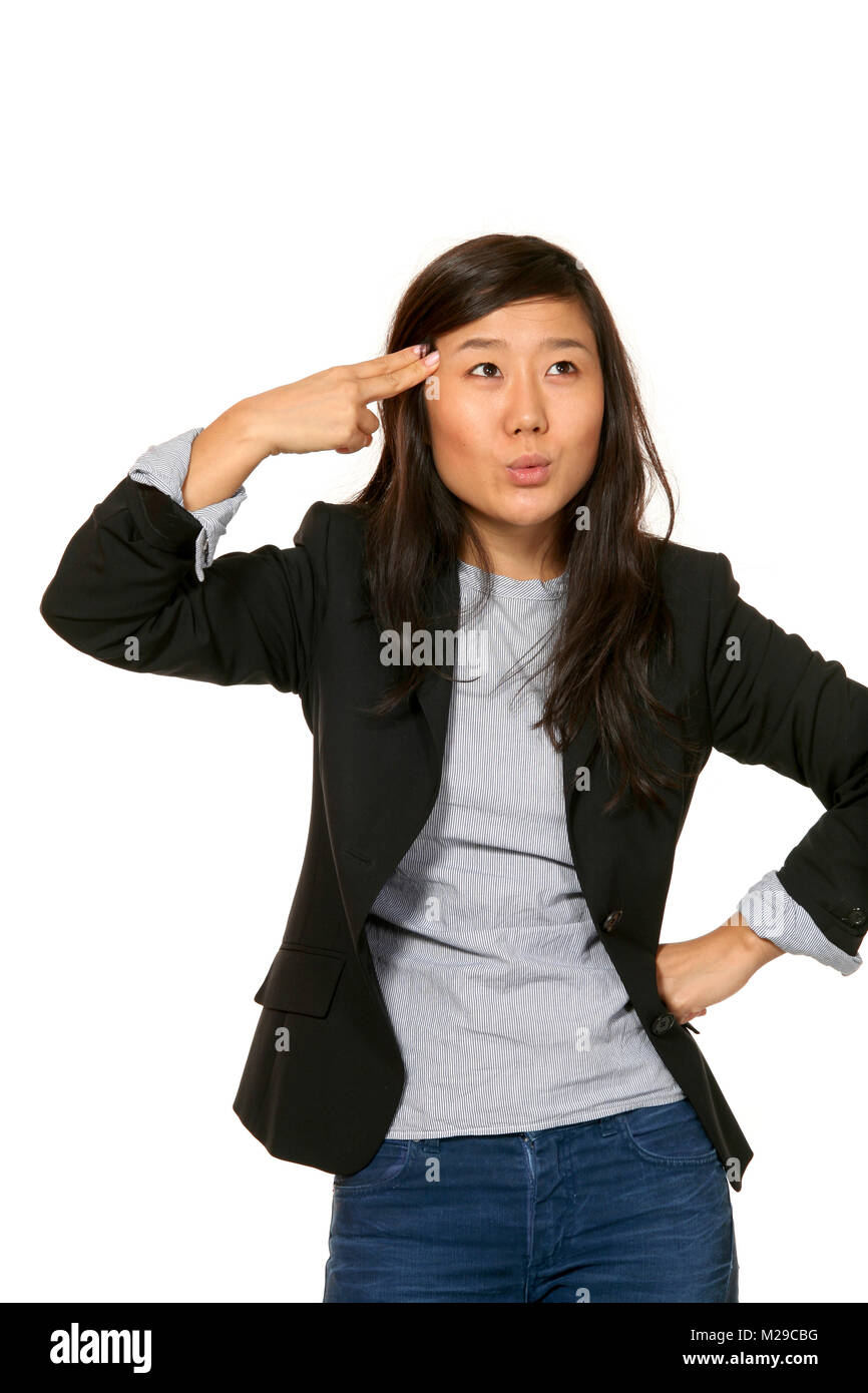 eastern woman portrait over white background Stock Photo - Alamy