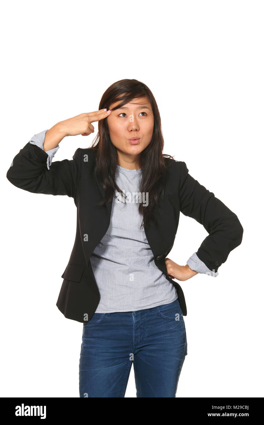 eastern woman portrait over white background Stock Photo - Alamy
