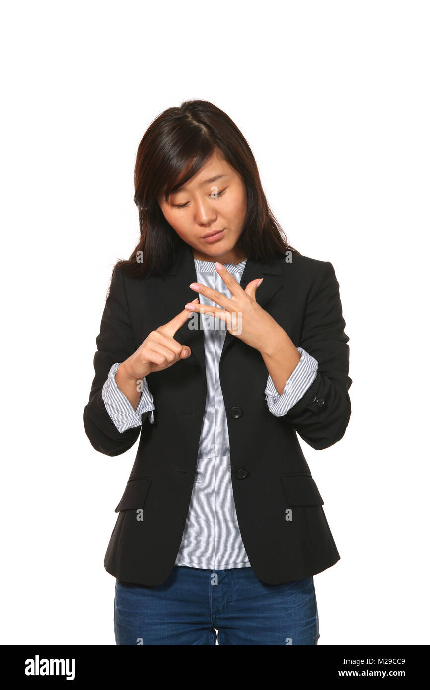 eastern woman portrait over white background Stock Photo - Alamy