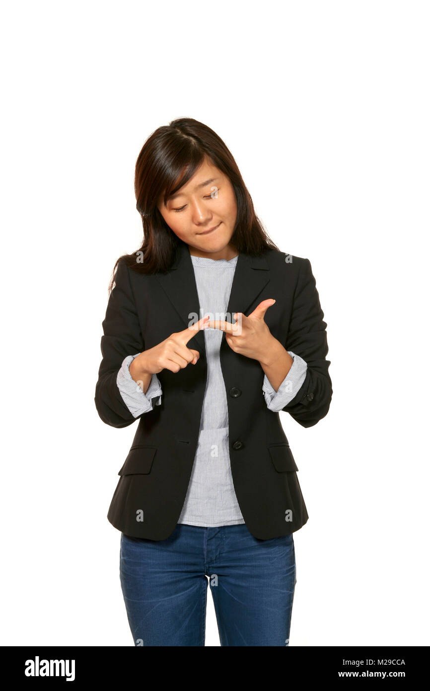 eastern woman portrait over white background Stock Photo - Alamy