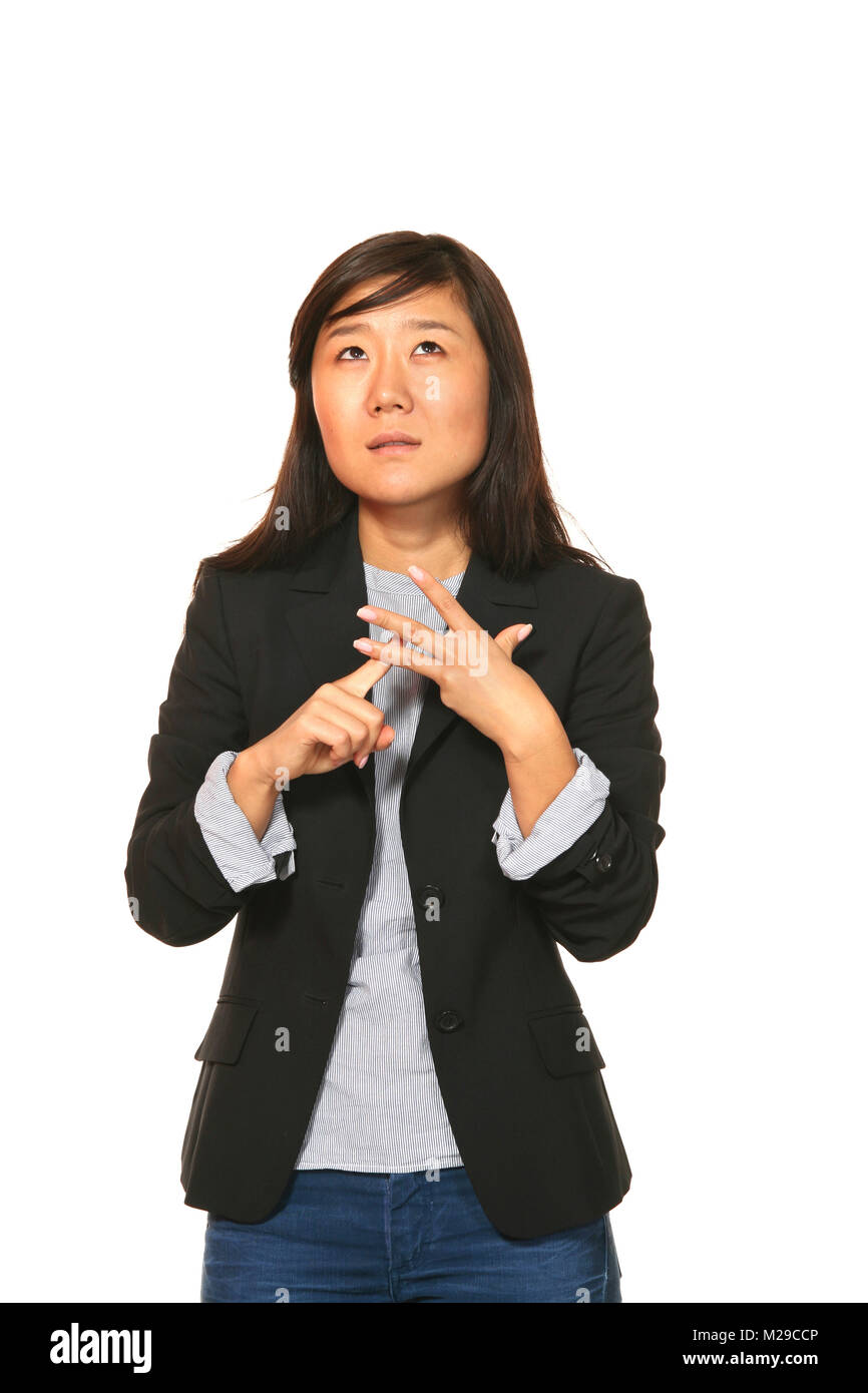 eastern woman portrait over white background Stock Photo - Alamy