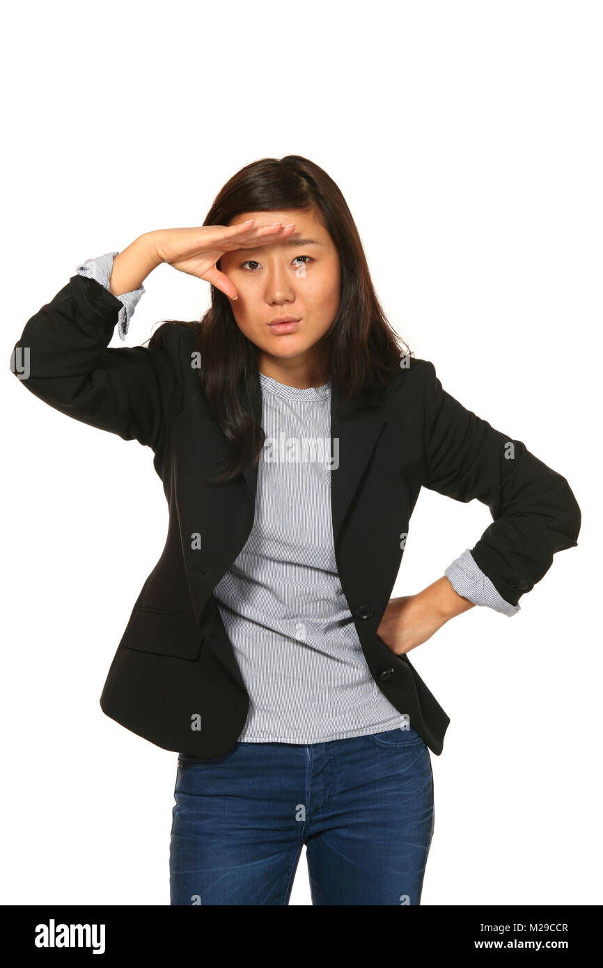 eastern woman portrait over white background Stock Photo - Alamy