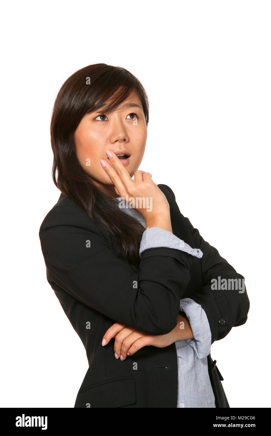 eastern woman portrait over white background Stock Photo - Alamy