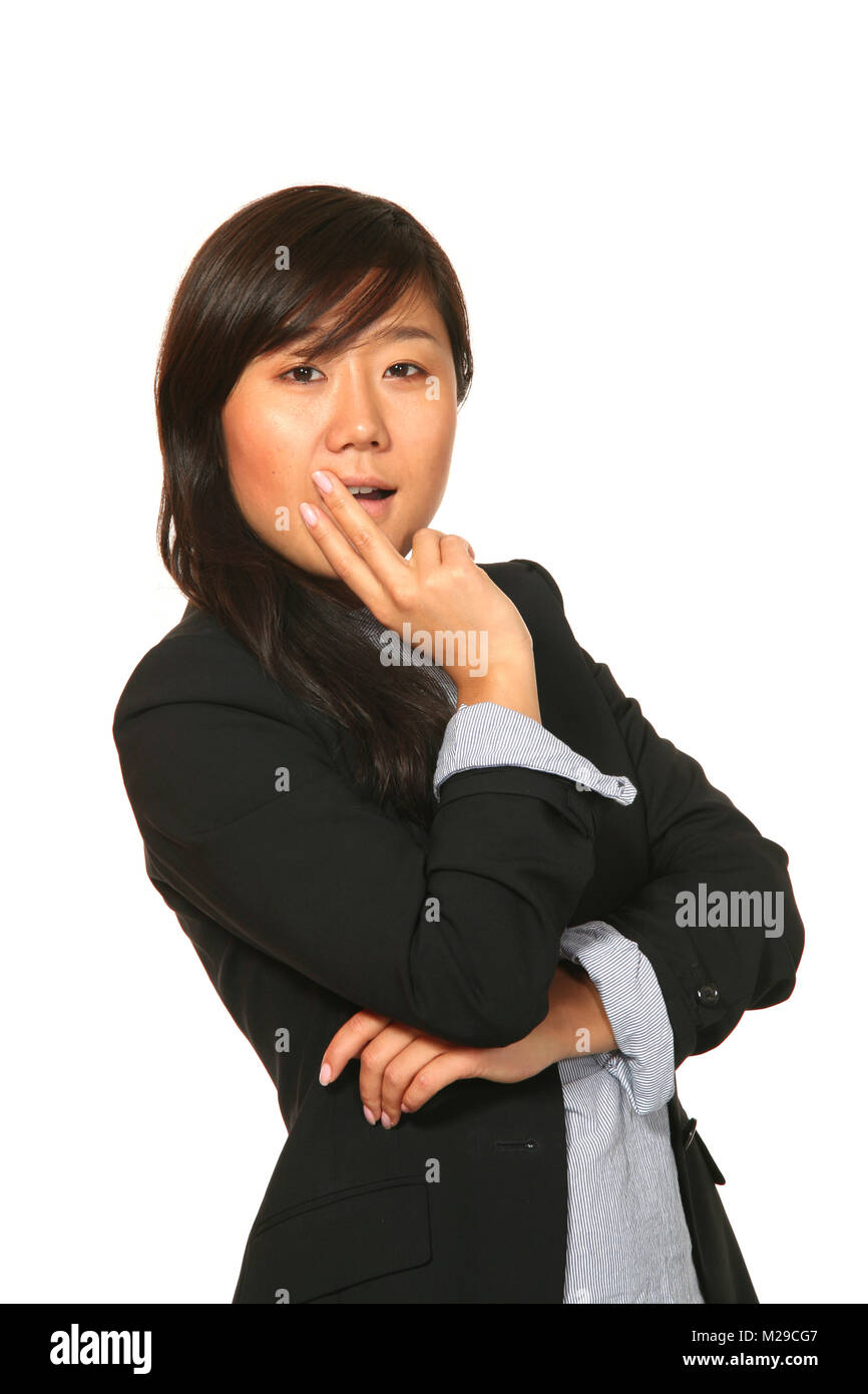 eastern woman portrait over white background Stock Photo - Alamy