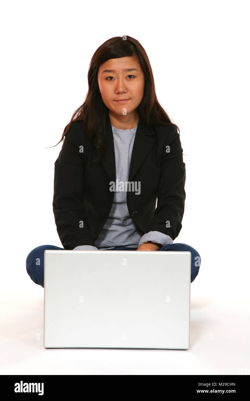 eastern woman portrait over white background Stock Photo - Alamy