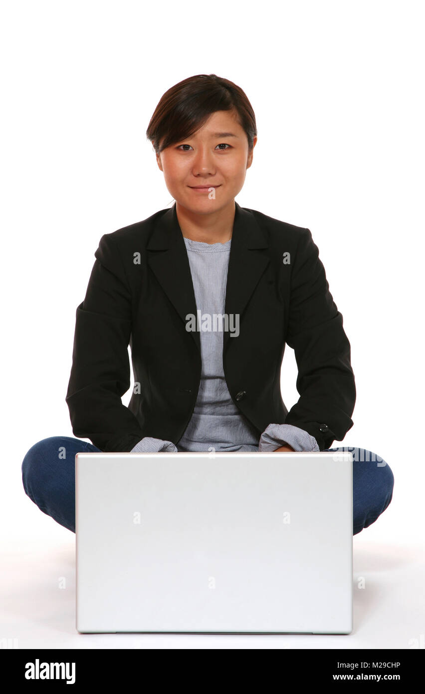 eastern woman portrait over white background Stock Photo - Alamy