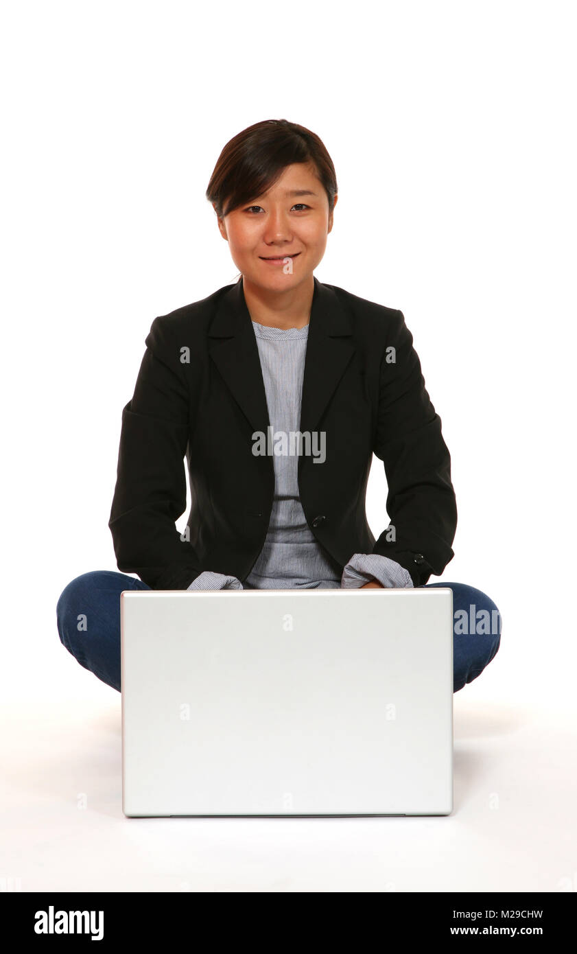 eastern woman portrait over white background Stock Photo - Alamy