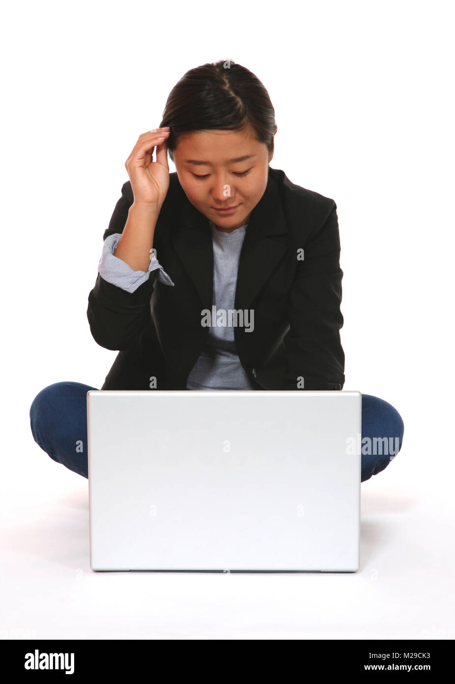 eastern woman portrait over white background Stock Photo - Alamy