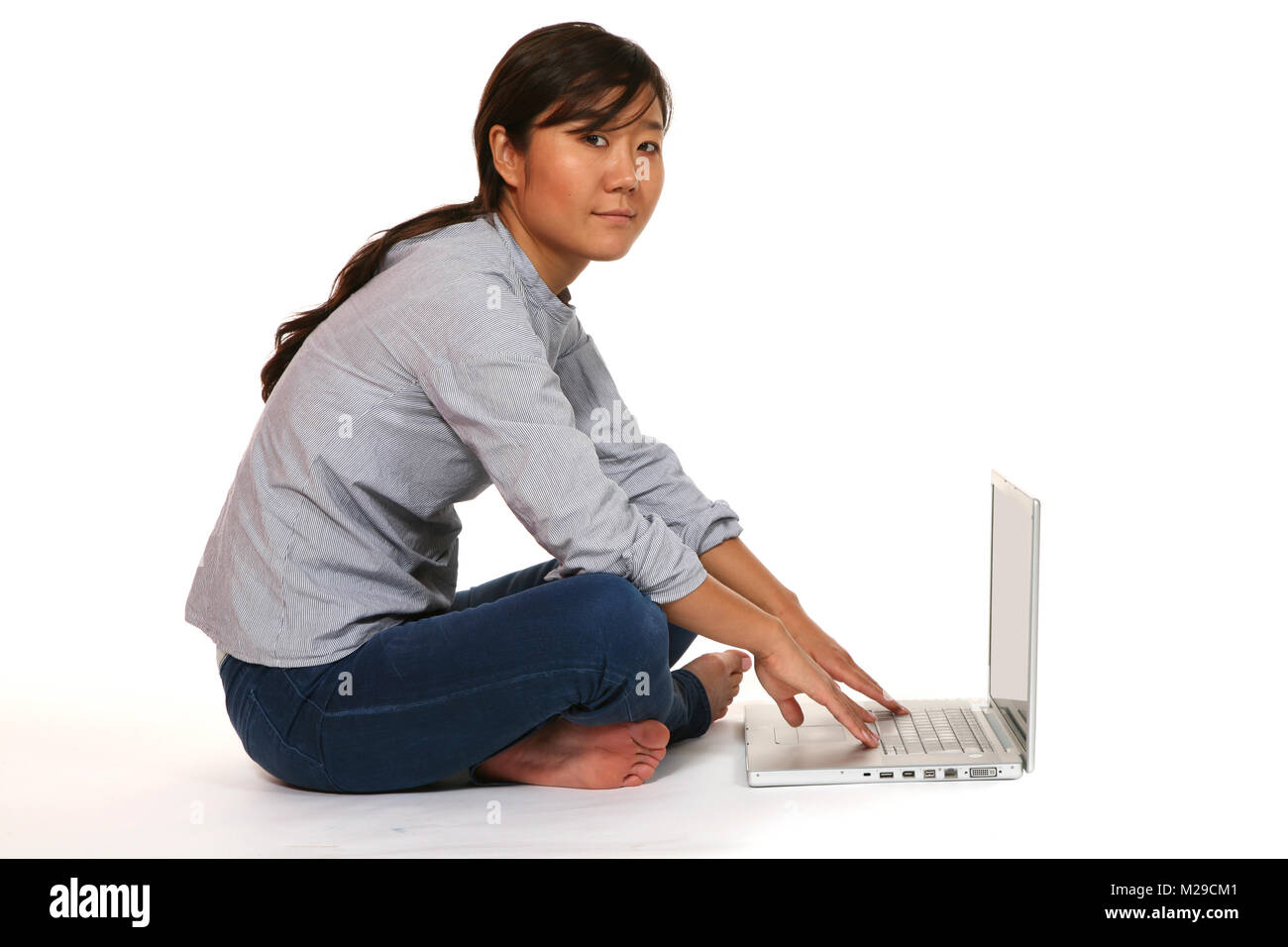 eastern woman portrait over white background Stock Photo - Alamy