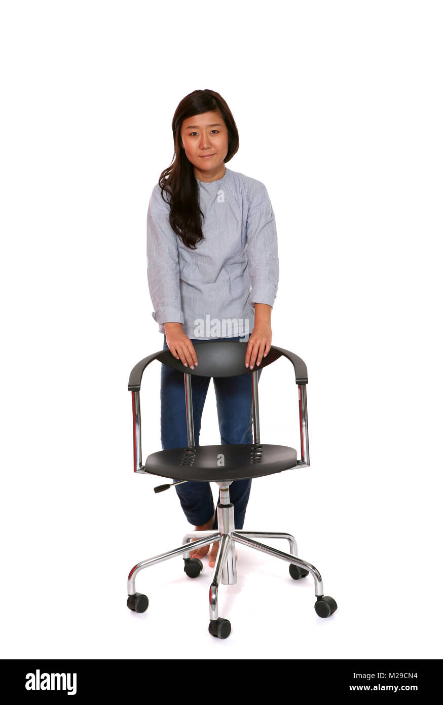 eastern woman portrait over white background Stock Photo - Alamy