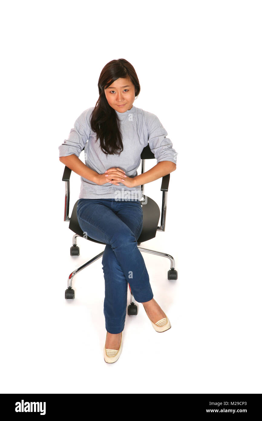 eastern woman portrait over white background Stock Photo - Alamy