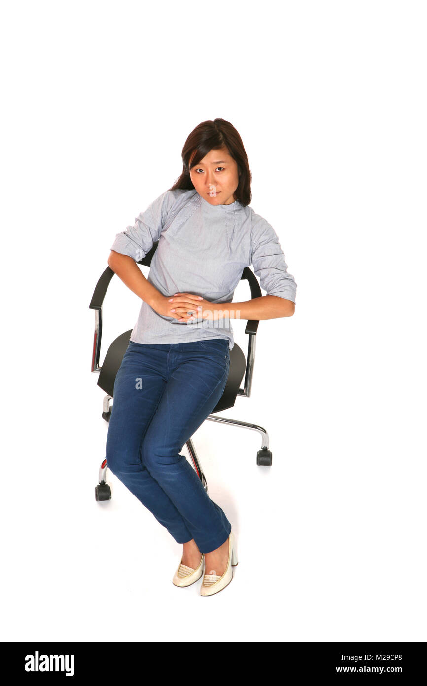 eastern woman portrait over white background Stock Photo - Alamy