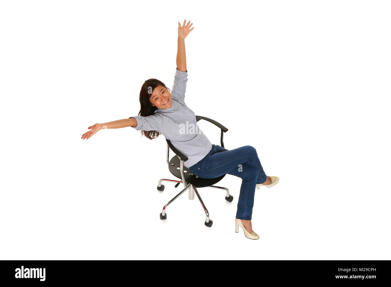 eastern woman portrait over white background Stock Photo - Alamy