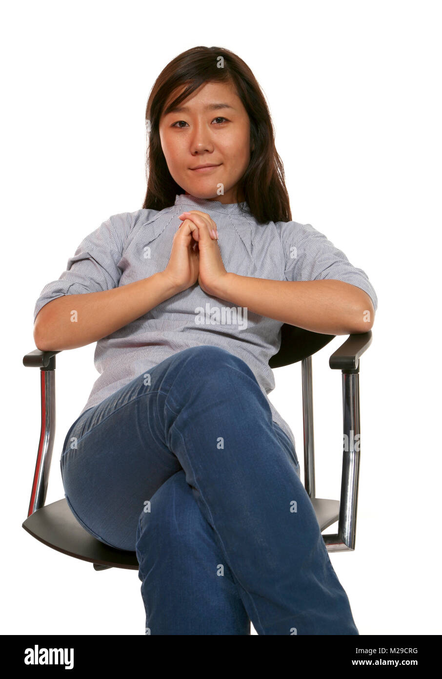 eastern woman portrait over white background Stock Photo - Alamy