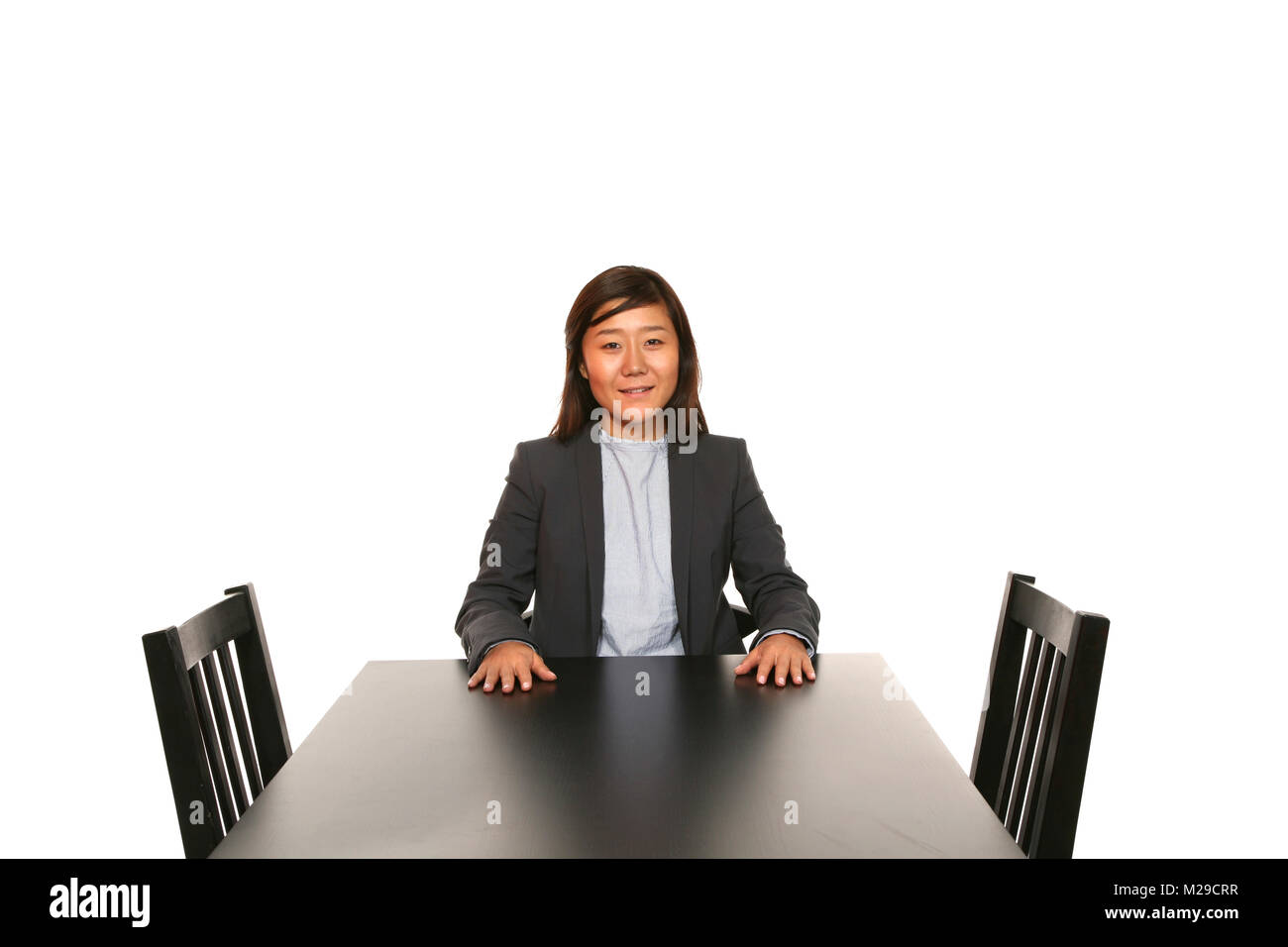 eastern woman portrait over white background Stock Photo - Alamy