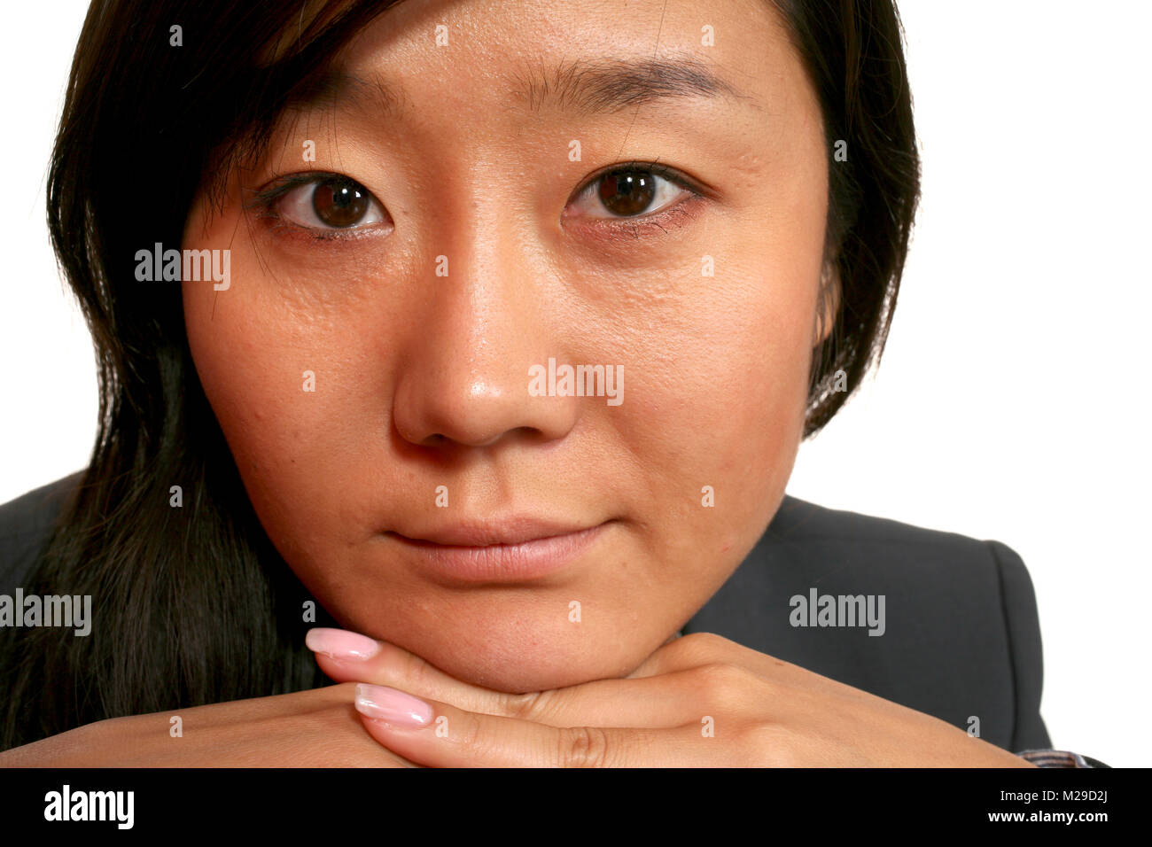 eastern woman portrait over white background Stock Photo - Alamy
