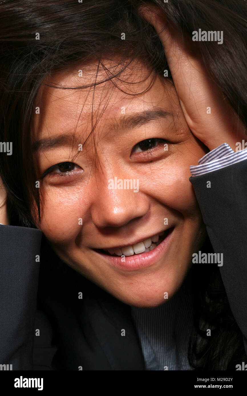 eastern woman portrait over white background Stock Photo - Alamy