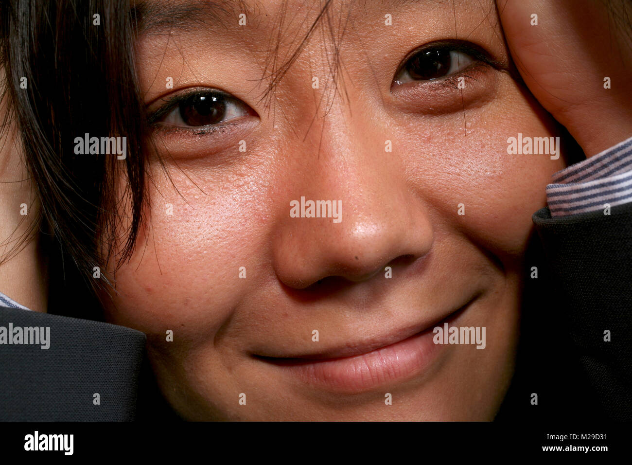eastern woman portrait over white background Stock Photo - Alamy