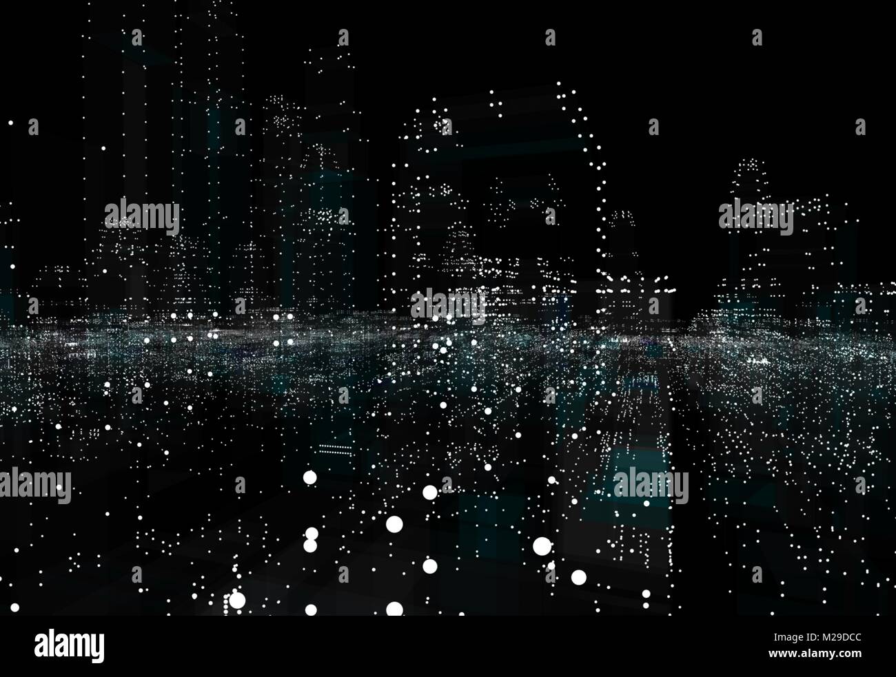 Cityscape futuristic 3d city neon light Stock Photo - Alamy
