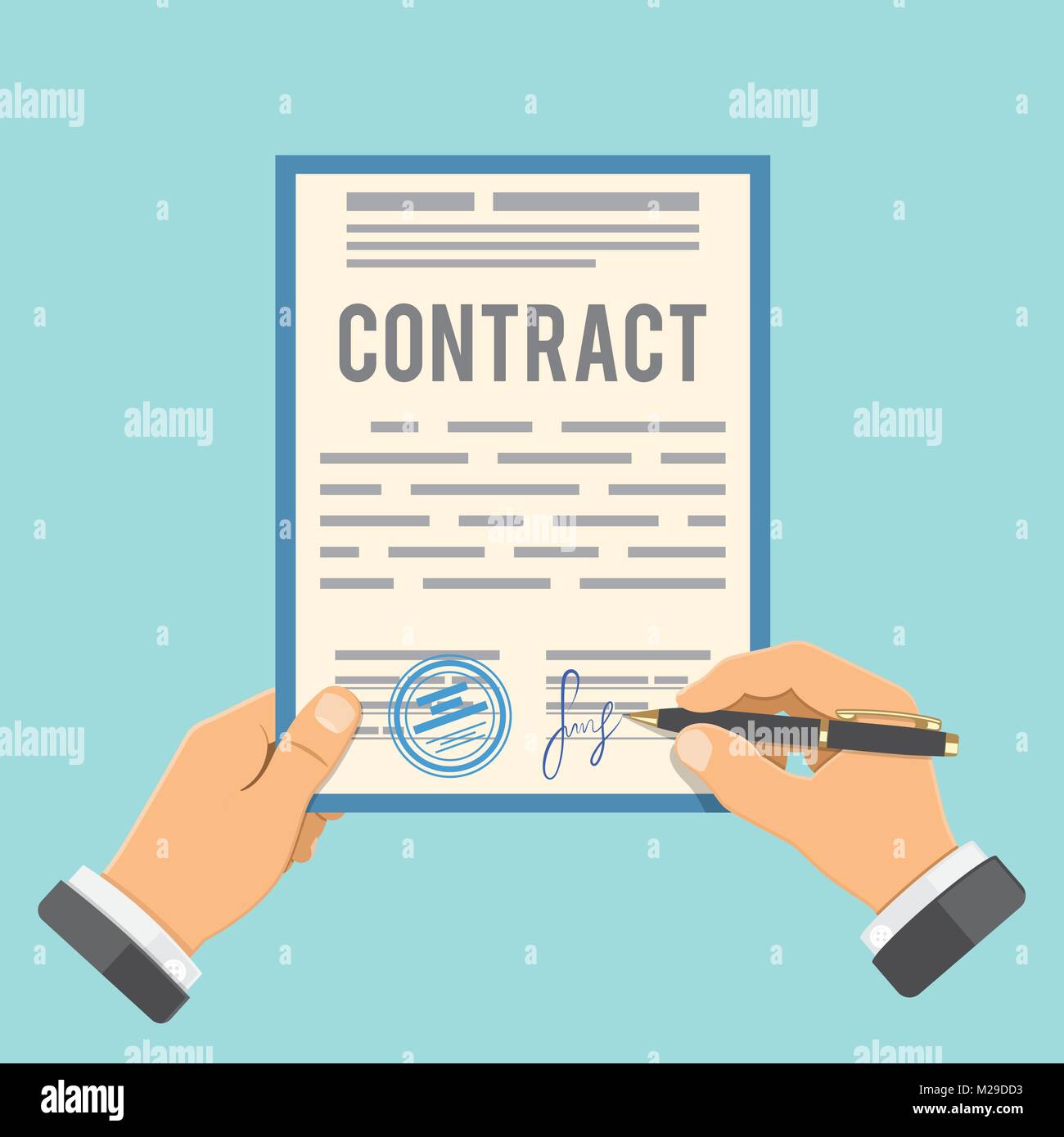 Employment contract sign Stock Vector Images - Alamy