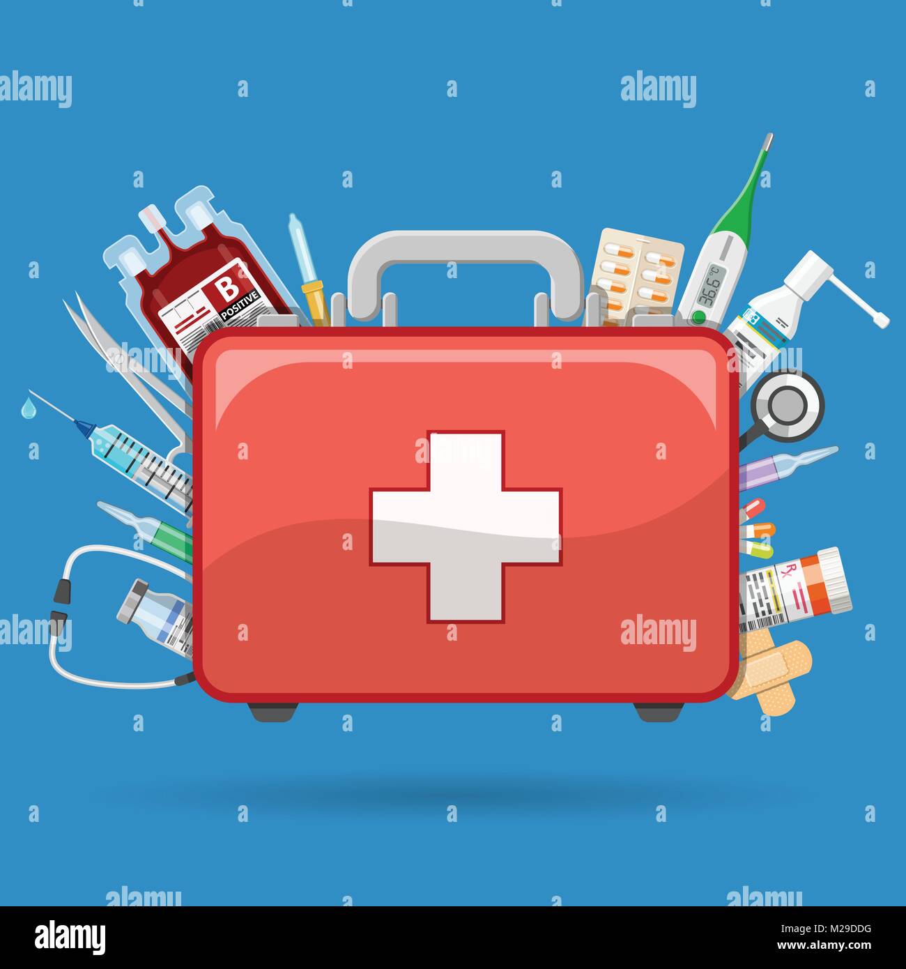 First aid kit tablets Stock Vector Images - Alamy